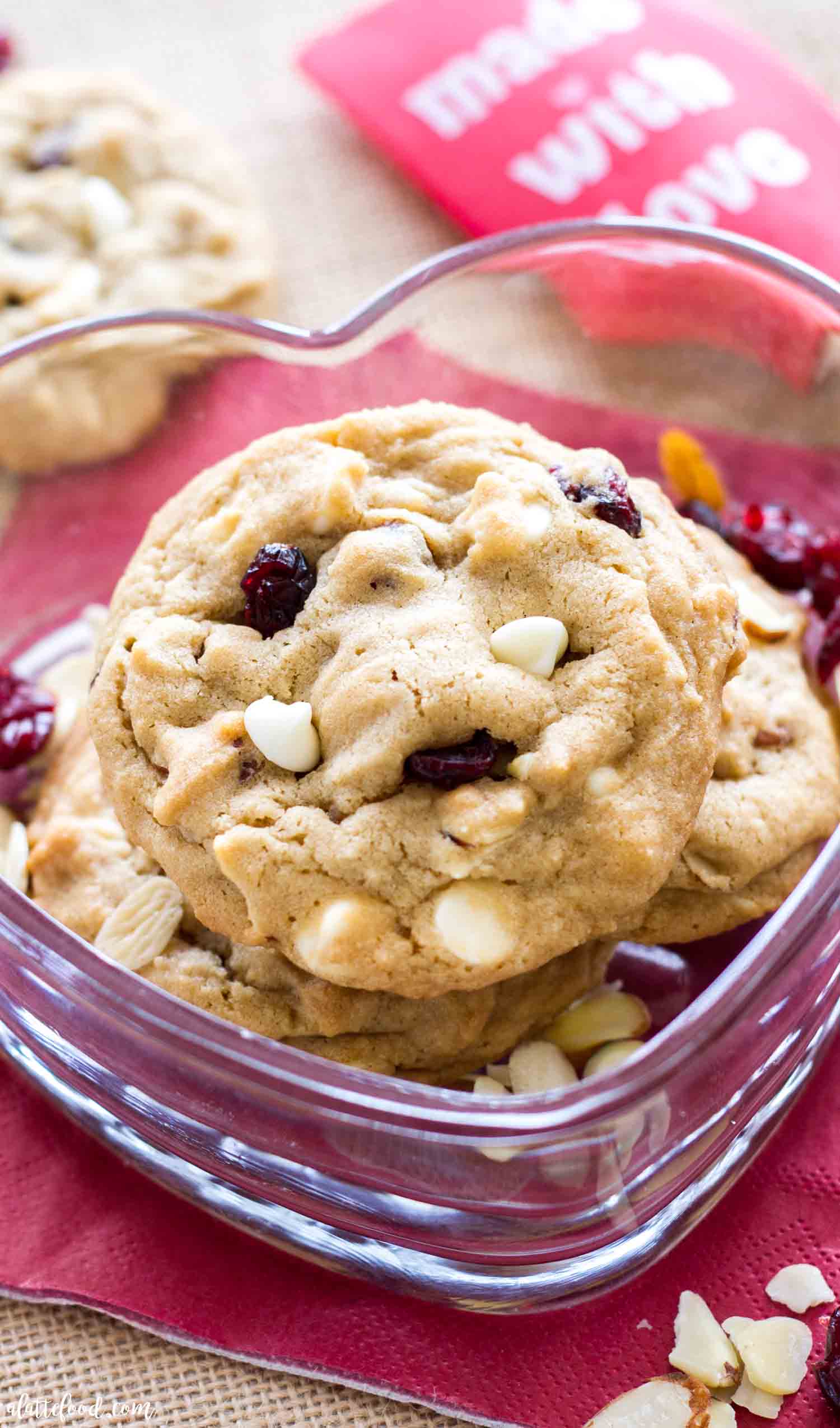 White Chocolate Cherry Almond Cookies